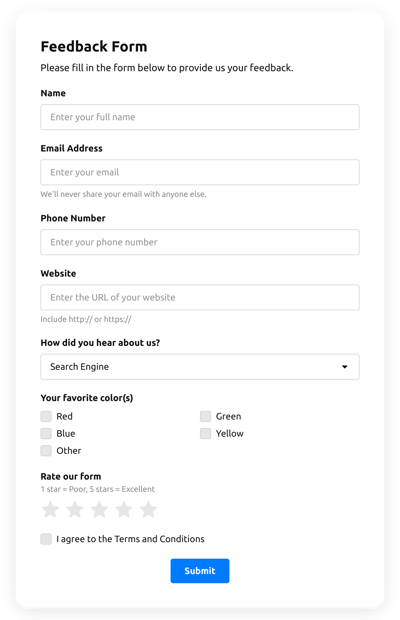 300+ Free From Templates for Websites [+ built-in AI Form Generator]