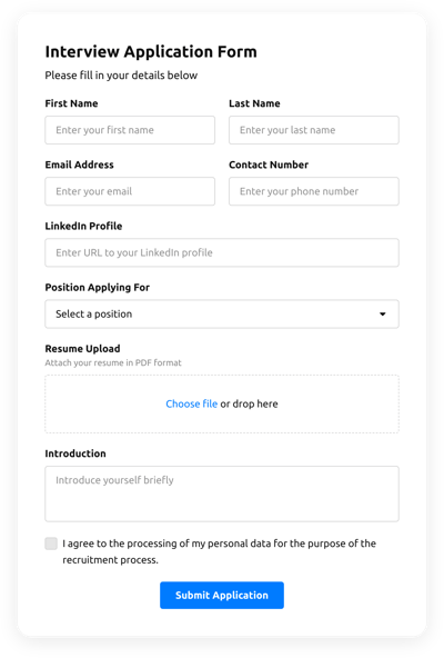 Application Form Templates - Create Online Application Forms