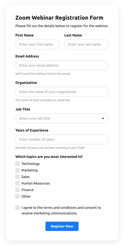 Create Student Registration Application Form Template for Your Website ...