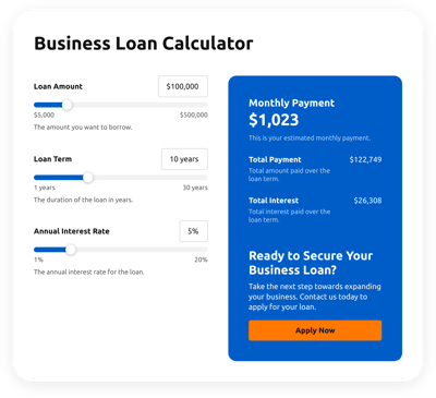 Online loan calculator store