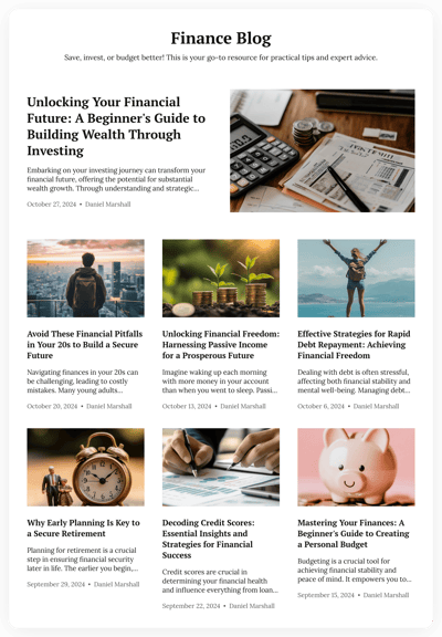 Add Blank Blog Template to Your Website