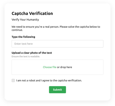Captcha Form Templates - Create Online Captcha Forms for Website