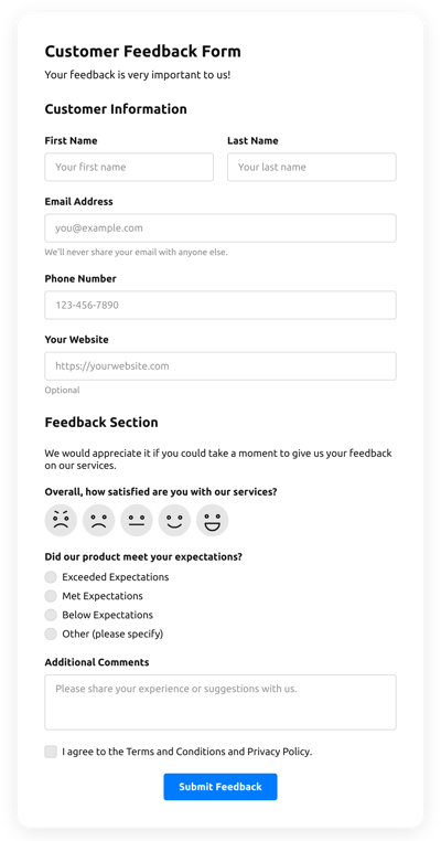 Create Simple Feedback Form Template for Html [free plugin]