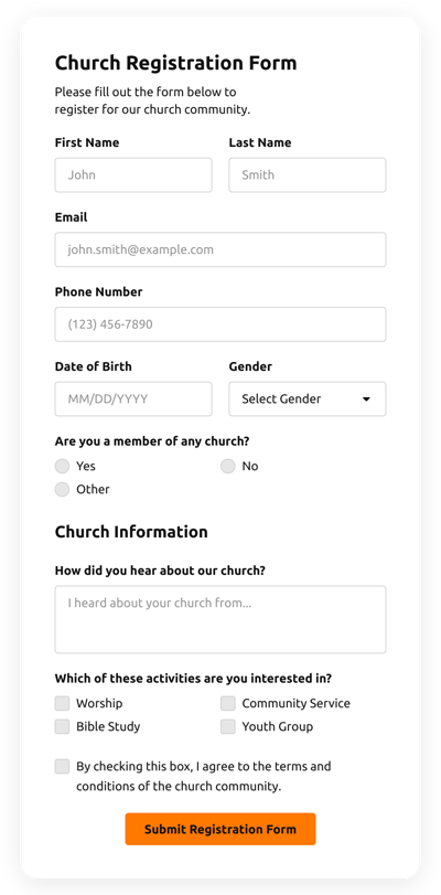 Registration Form Templates - Create Online Registration Forms