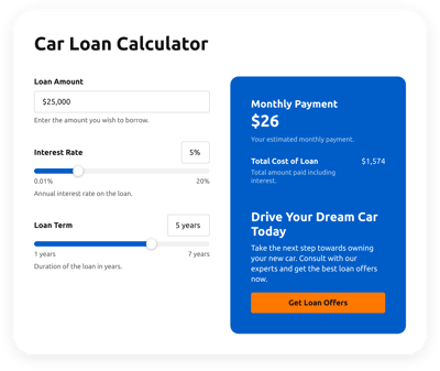 Add Loan Calculator to Your Website [free]