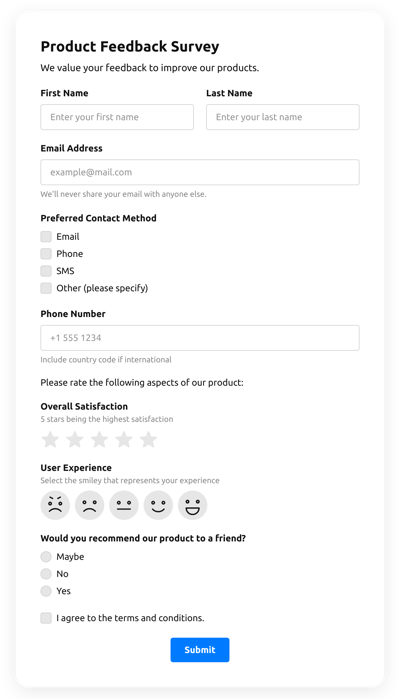 300+ Free From Templates for Websites [+ built-in AI Form Generator]