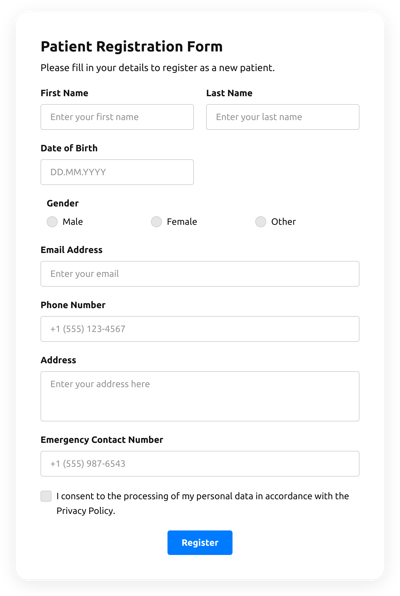 Create Validation Registration Form Template for Your Website [free forms]