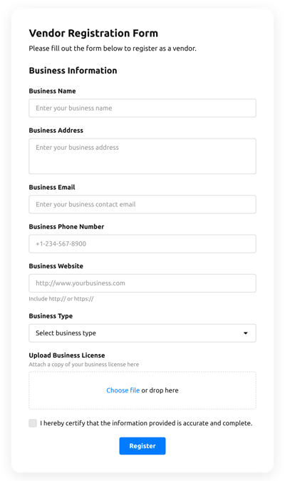 Registration Form Templates - Create Online Registration Forms