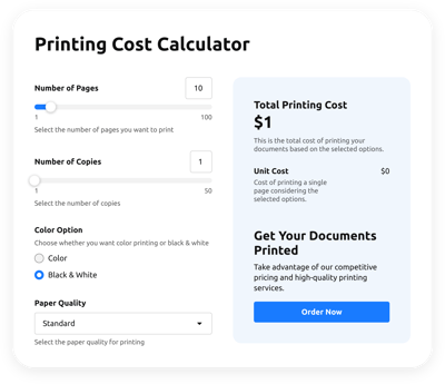 Add Cost Calculator on Website [Free]