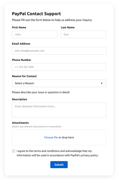 Contact Form Templates - Create Online Contact Forms for Website