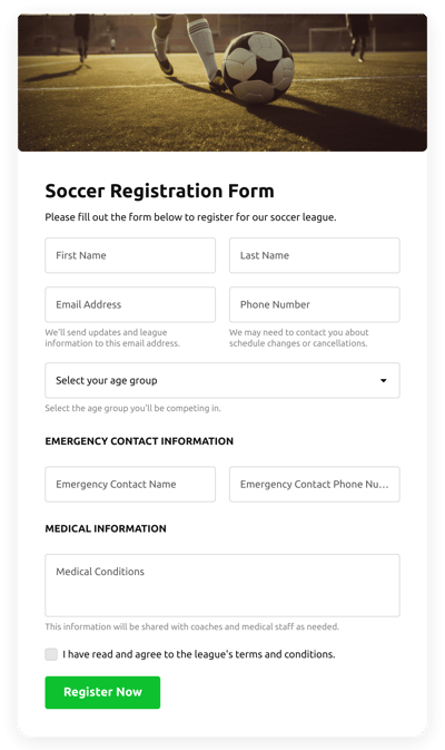 Registration Form Templates - Create Online Registration Forms