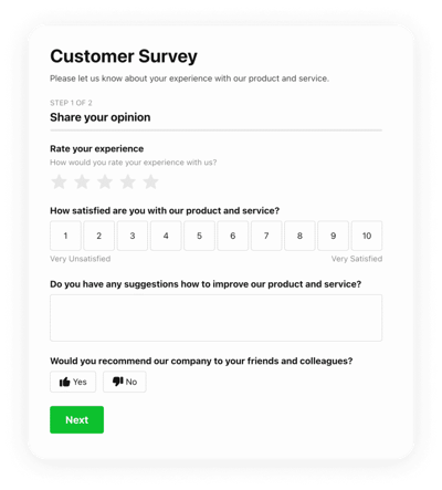 Create Customer Survey Form Template for Your Website [free forms]