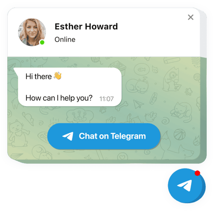 Widget de chat de Telegram | Agregue el cuadro de chat de Telegram al sitio web HTML [2024]