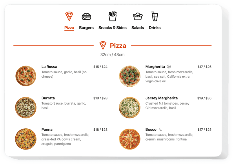 Menu de restaurante para sites HTML - gratuito e impressionante