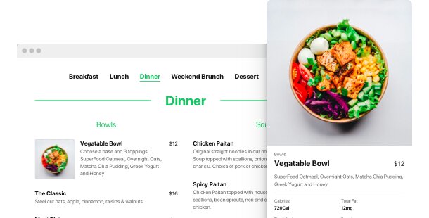 Menu du restaurant - Ajouter un widget au site Web (facile et gratuit)