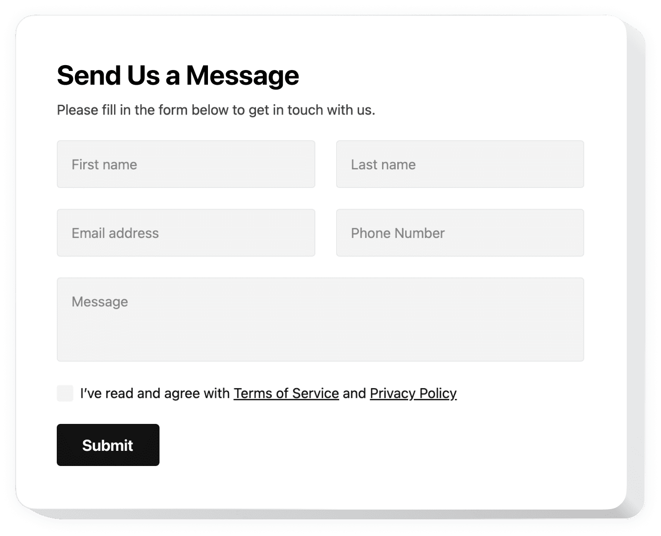 Responsive Contact Form widget for Website (easy and fast)