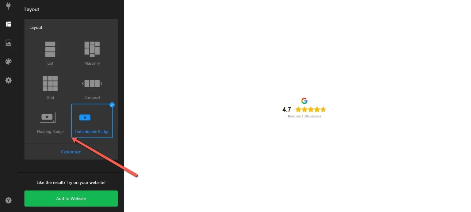 Learn how to add and use a Google Reviews Badge on a website