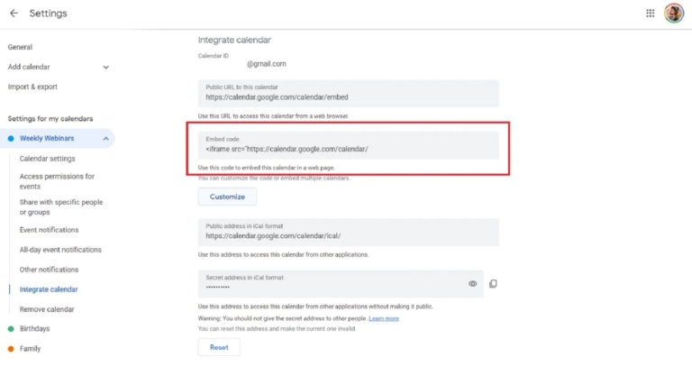 How to Embed Google Calendar to a Website