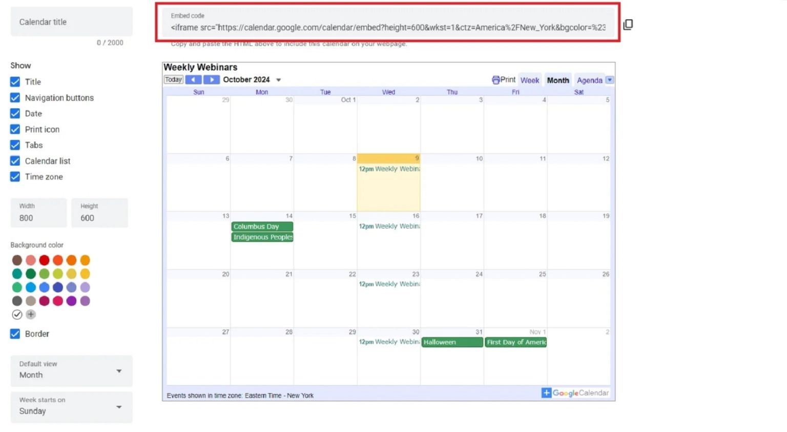 How to Embed Google Calendar to a Website