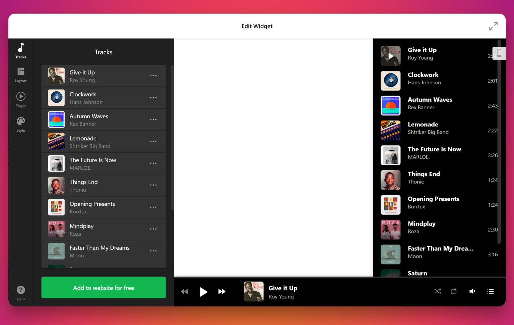 Music Player for website