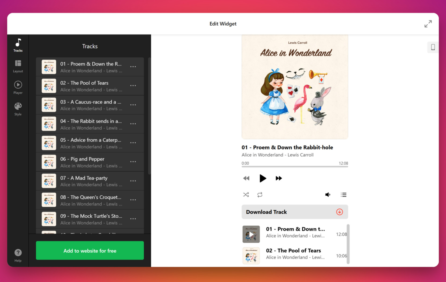 Music Player for website