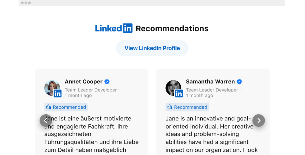 LinkedIn Recommendations widget - Embed on your Website!
