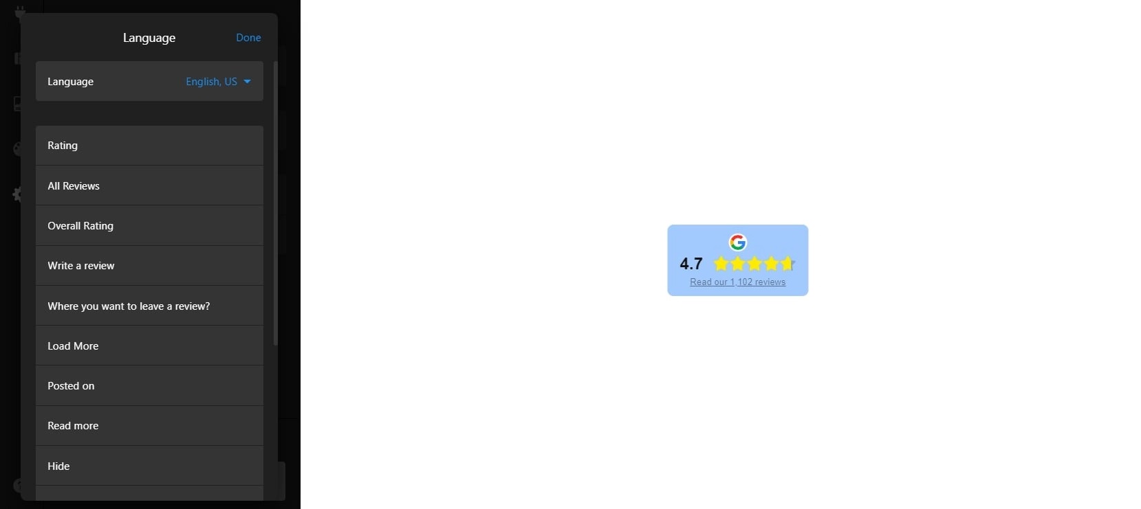 Learn how to add and use a Google Reviews Badge on a website