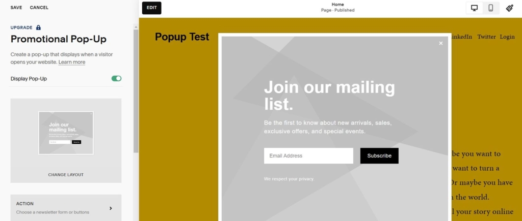 How to Add a Pop up on Squarespace in 2025