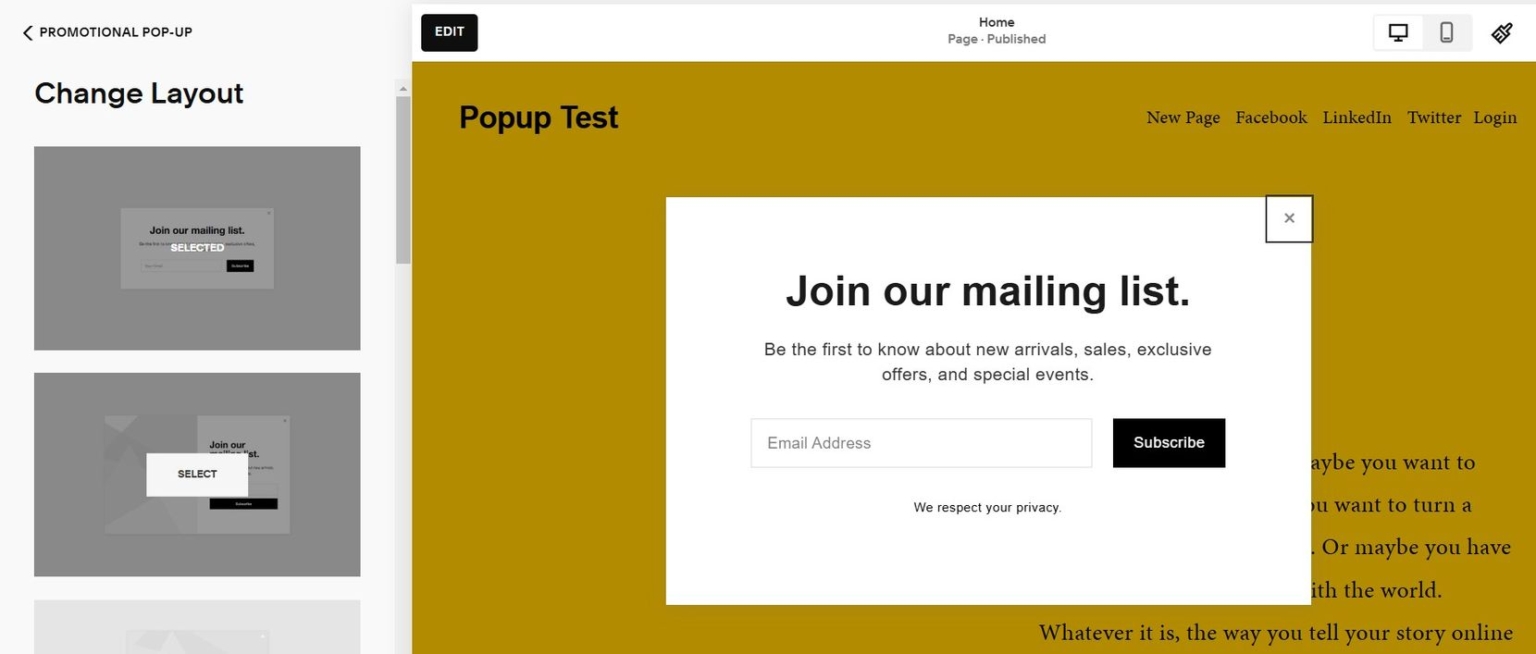 How to Add a Pop up on Squarespace in 2025