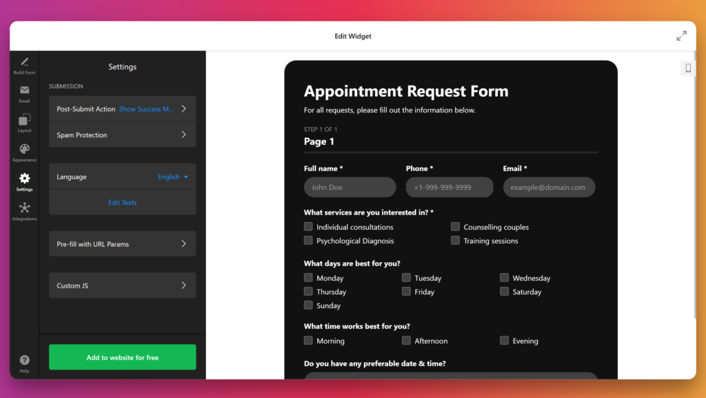 Create Custom HTML Forms Fast: Using Form Generator