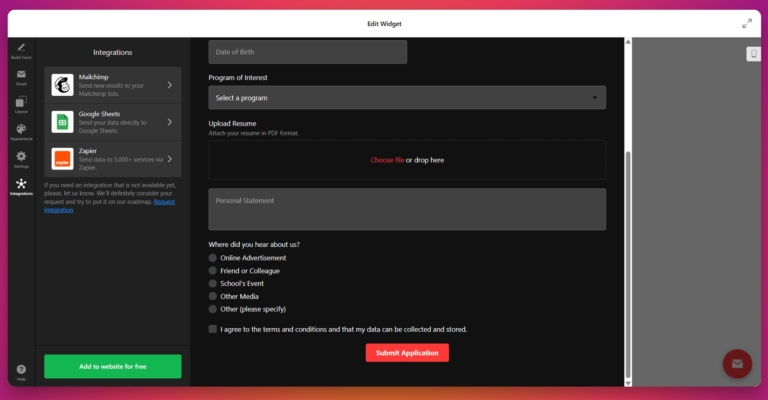 Create an Online Application Form for Your Website: Free & Easy