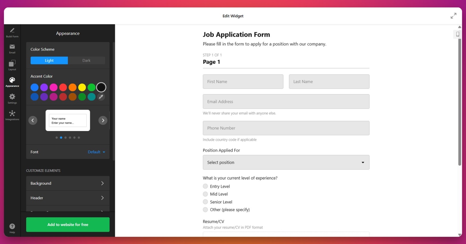 How to Create a Job Application Form and Add It to Your Website
